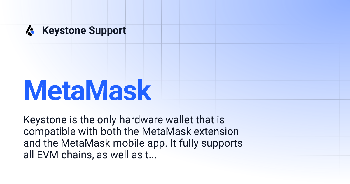 MetaMask | Keystone Support